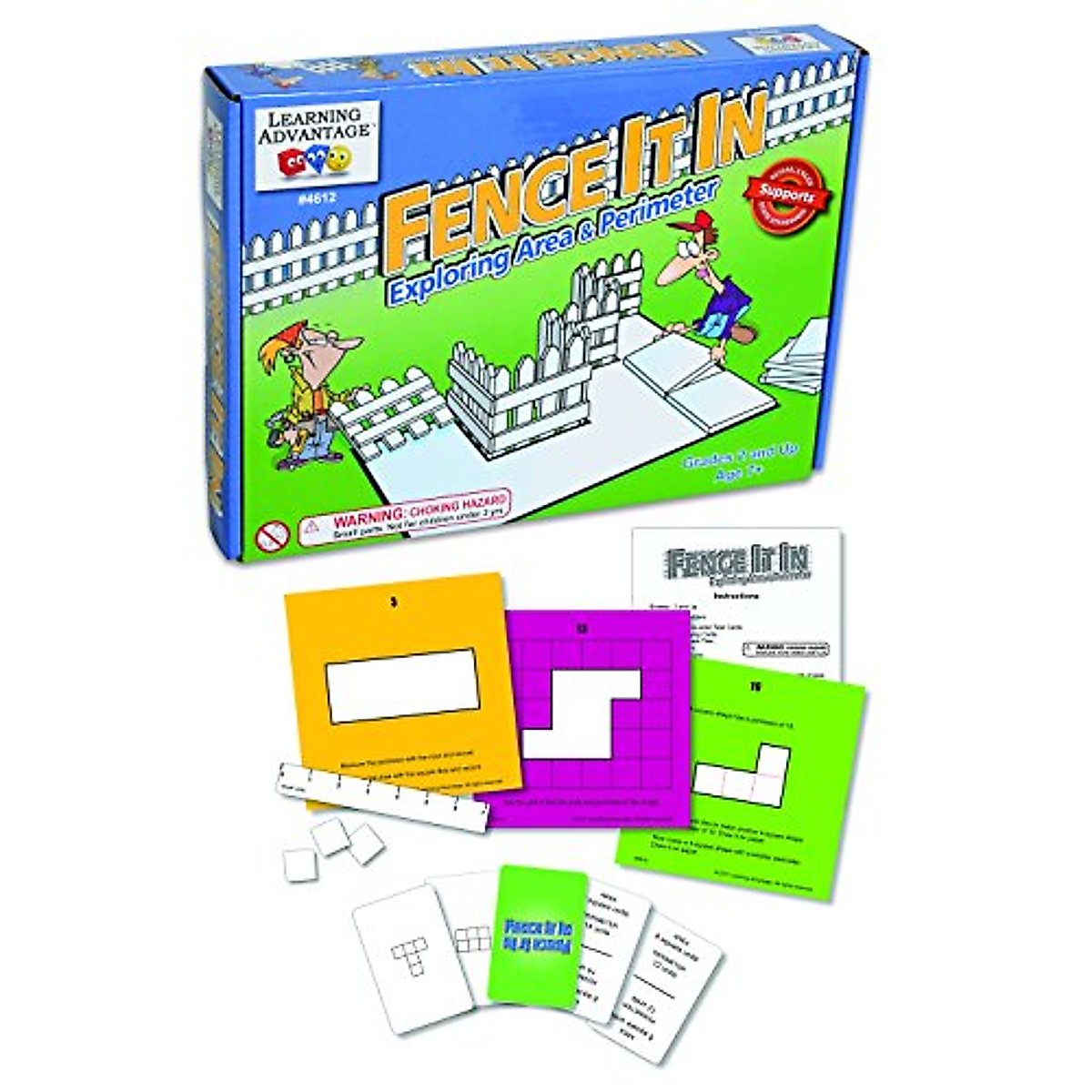Learning Advantage 4612 Fence It in: Exploring Area and Perimeter Game, Grade: 2, 20.3" Height, 8.85" Width, 13.3" Length