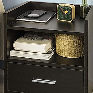 HIGOH Bedside Table Wooden Solid Bedside Cupboard Book Shelf Modern Bedside Cabinet Living Room Bedroom Furniture Nightstands Makeup Dresser HWC (Color : 01)