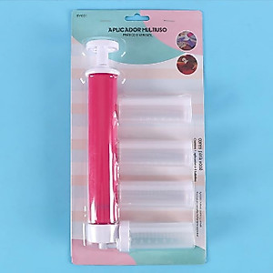 WEISHENG Manual Airbrush for Cakes, Glitter Decorating Tools Cake Decorating Kit,DIY Baking Tools with 4pcs Cake Spray Tube for Kitchen Decorating Cakes Cupcakes Cookies and Desserts, Red