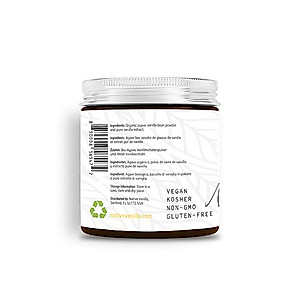 Vanilla Bean Paste - Native Vanilla - All Natural Pure Vanilla Bean Paste - Made with Organic Agave Syrup - For Cooking, Baking & Desserts - 100% Vegan & Kosher - Non-GMO & Gluten-Free - 4 oz