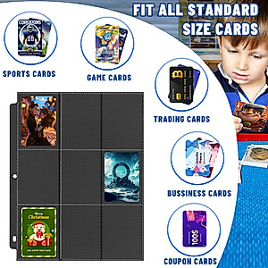 900 Pockets Trading Card Binder Sleeves, Baseball Card Sleeves Fit for Standard Size Sport Cards, Baseball Card Holder for 3 Ring Binder