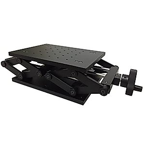 Lab Scissors Jack, MPositioning L01Z-70 Aluminum Laboratory Jack Lift Table 160 x 220 Platform Size, Smooth Motion in 70 mm Z Axia, Support Loading 30kg