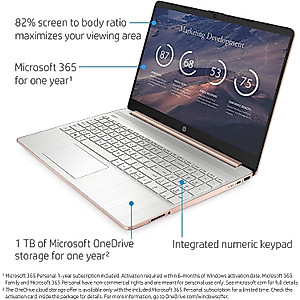 HP 2021 Pavilion 15 15.6" HD Laptop Computer, AMD Athlon Silver 3050U (Beats i3-7100U), 4GB DDR4, 128GB SSD, Webcam, USB-C, HDMI, 1 Year of Microsoft 365, Windows 10 S, Rose Gold, TiTac Accessory