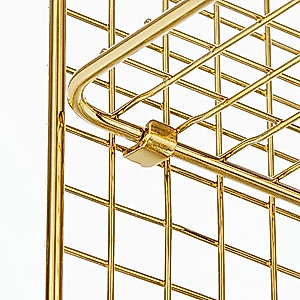 mDesign Metal Wire 3-Tier Hanging Shelf for Bathroom Storage - Wall Mounted Decorative Shelves - Floating Metal Bathroom Shelf Basket - Bathroom Wall Shelving - Concerto Collection - Soft Brass