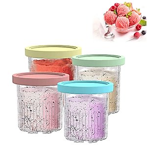 VRINO Creami Deluxe Pints, for Creami Ninja Ice Cream Deluxe,24 OZ Ice Cream Pint Reusable,Leaf-Proof Compatible NC500,NC501 Series Ice Cream Maker
