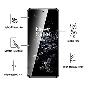 NEW'C 3 Pack Designed for OnePlus 10T 5G (6.7") Screen Protector Tempered Glass, Anti Scratch, Bubble Free, Ultra Resista