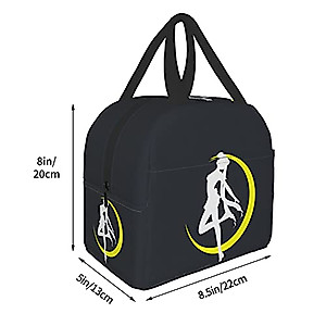 FONSMAY Sailor Moon Reusable Insulated Lunch Bag Cooler Tote Box Container with Front Pocket for Woman Man Office Work School Picnic Beach Workout Travel