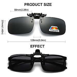 Junsika Polarized Clip On Night Driving Sunlasses for Prescription Glasses Men Women Flip Up Rimless Yellow Sunlasses UV400 Protection