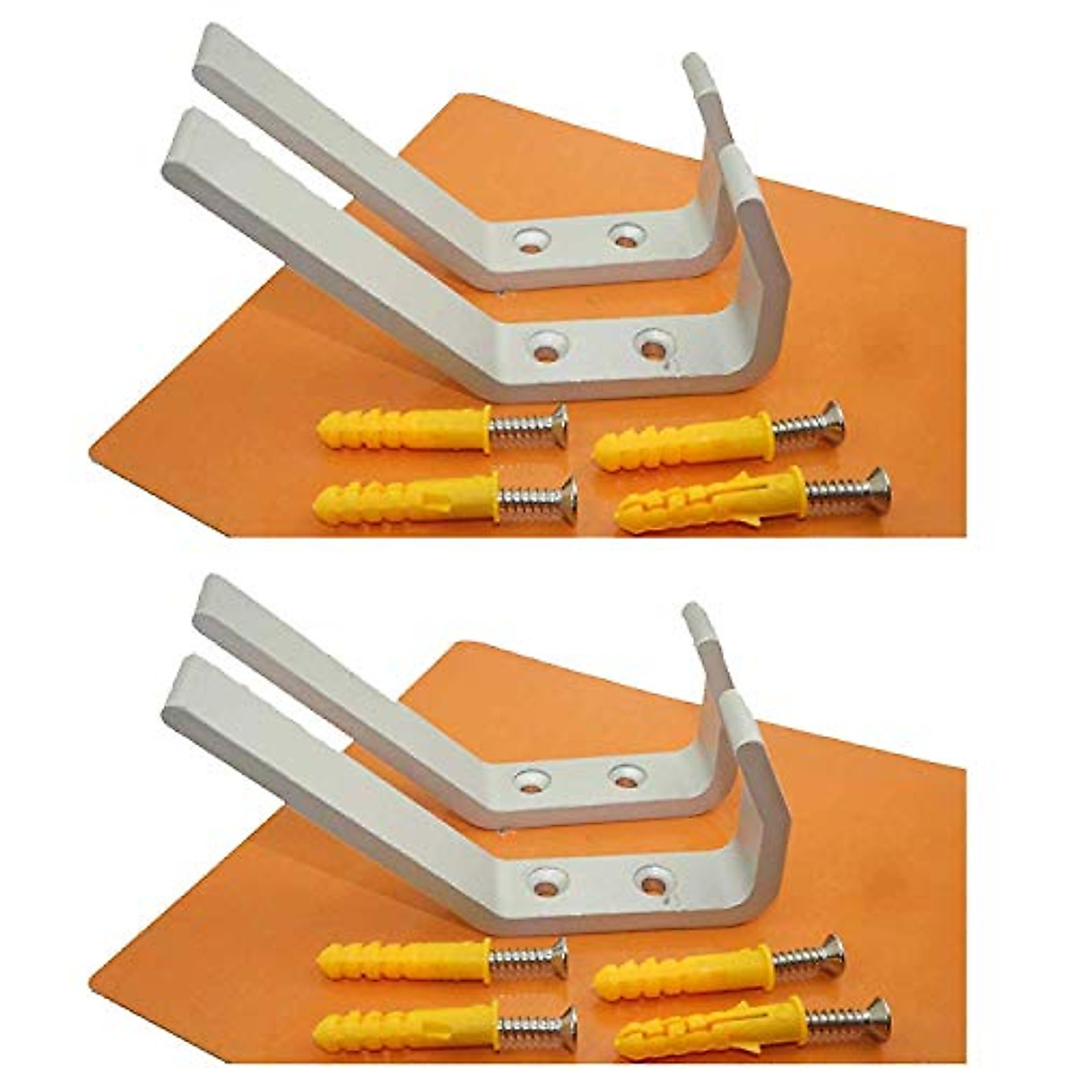 4/PK Helmet Rack Helmet Wall Display Rack Helmet Storage Holder, Wall Mounted Motorbike Helmet Storage Rack Hanger, for Coats, Hats, Caps - No Helmet - with Mounting Hardware