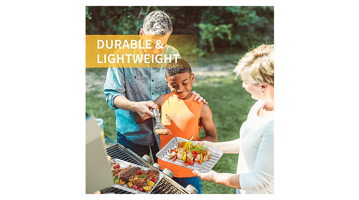 40 Pack Disposable Aluminum Broiler Pans for Grilling