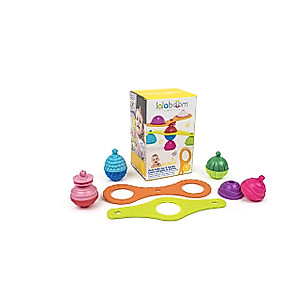 Lalaboom - Soft Links and Educational Beads - Learning Toy – Step by Step Shapes and Colors Construction Game for Children from 10 Months to 4 Years. Preschool Beads to Assemble - 10 Pieces - BL680