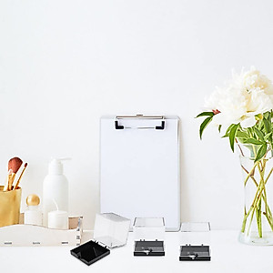 NOLITOY Home Decor 8pcs Natural Rough Mineral Specimen Display Case Holder Square Transparent Plastic Box Sample Display Box Jewelry Storage Container for Home Plastic Storage Bins