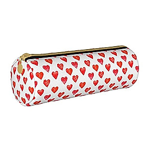 Love Heart Pencil Case Women Pen Pouch Simple Carrying Box for Adult With Smooth Zipper Durable Lightweight for Office Organizer Storage Bag