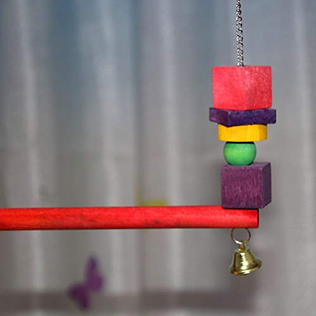 Balacoo Bird Cage Accessories Bird Toy Parrot Swing Perch Wooden Perch Toys for Medium and Large Parrots Cockatoo African Grey Macaws Bird Cage Accessories Bird Toy