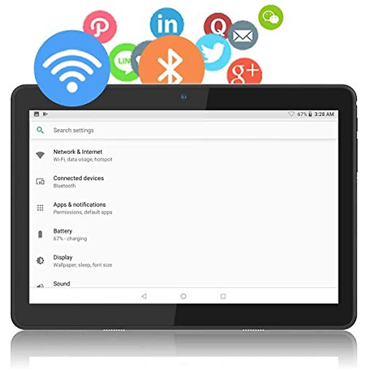 Tablet 10 inch Android Tablets, Google Certified, 2+32GB, 5GHz/2.4GHz WiFi, 1280×800 HD IPS Display, WiFi, Bluetooth, Dual Camera, 6000mAh Battery, Black/Silver (Black 2, 2.4wifi)