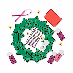 Pack of 24 Nativity of Christ Hanging Decoration Foam Ribbon Advent Wreath Arts & Craft Kit