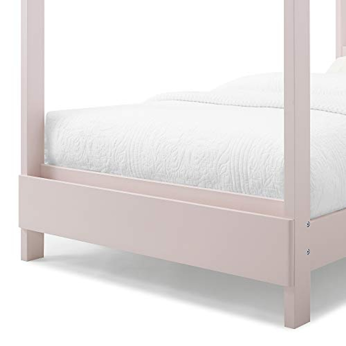 Delta Children Poppy House Wood Twin Bed, Platform Bed - No Box Spring Needed, Blush Pink