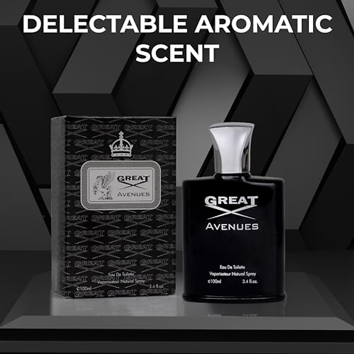 NovoGlow Great Avenues for Men - 100ml Eau De Parfum Spray for Men - Long Lasting Woody Fruity & Smoky Fragrance Smell Fresh All Day Long (B)