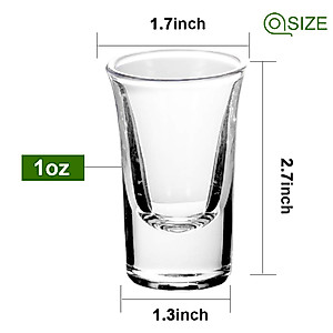 YULEER Shot Glass, 1-Ounce Whiskey Glass Set, Clear Heavy Base Shot Glasses Set of 18