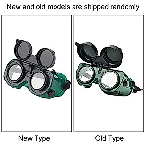 Flip-Up Front Welding Goggles, Safety Eye Protection Welder Goggles with 50 mm Lens, Protective Glasses Used for Welding, Soldering, Torching, Brazing & Metal Cutting