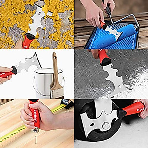 Goldblatt Drywall Hand Tool Kit +WORKPRO Paint Brushes Set,5-Piece Professional Flat and Angle Sash Paint Brush with Wood Handle for Walls, Trim, Cabinets, Doors, Fences, Decks, Crafts, DIY, and Stai