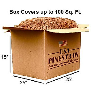 USA Pine Straw - Premium Pine Needle Mulch - Covers 100 Sqft (1)