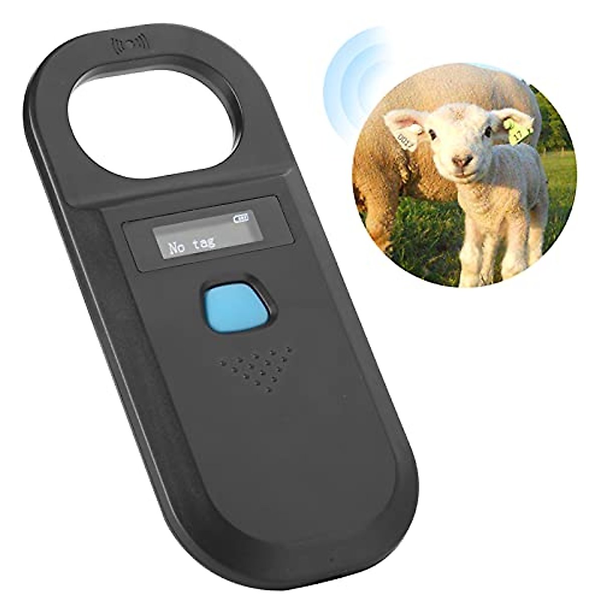 Pet Microchip Scanner, Handheld Pet ID Scanner Animal Microchip Reader with High Brightness Screen, Non?Contact Pet ID Tag Scanner Supports for EMID/FDX?B / ISO1784/85 (Black)