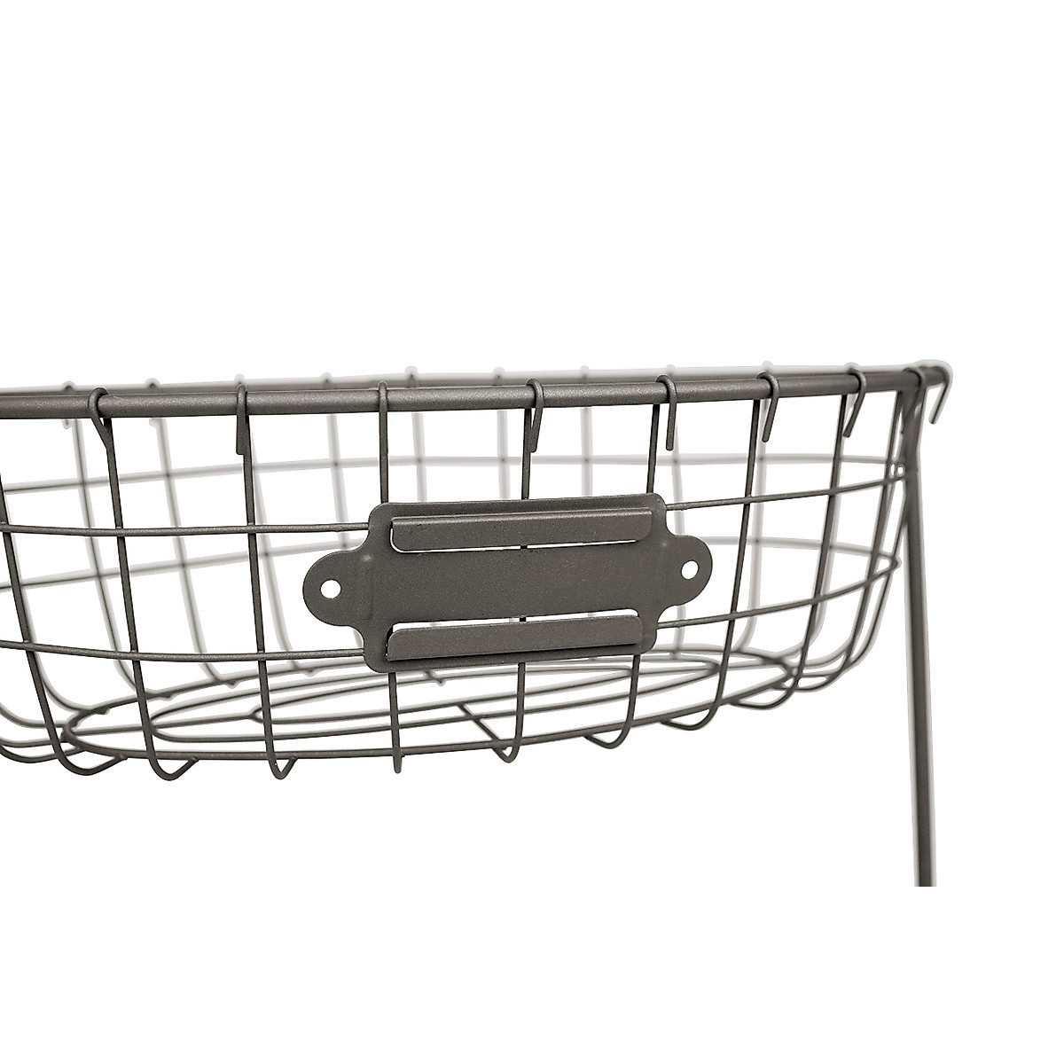 Spectrum Diversified Vintage Living Oval Server Stacked, 2-Tier Bowls, Dining Table & Kitchen Counter Organizer, Modern Fruit Basket Stand, Industrial Gray (A19676)