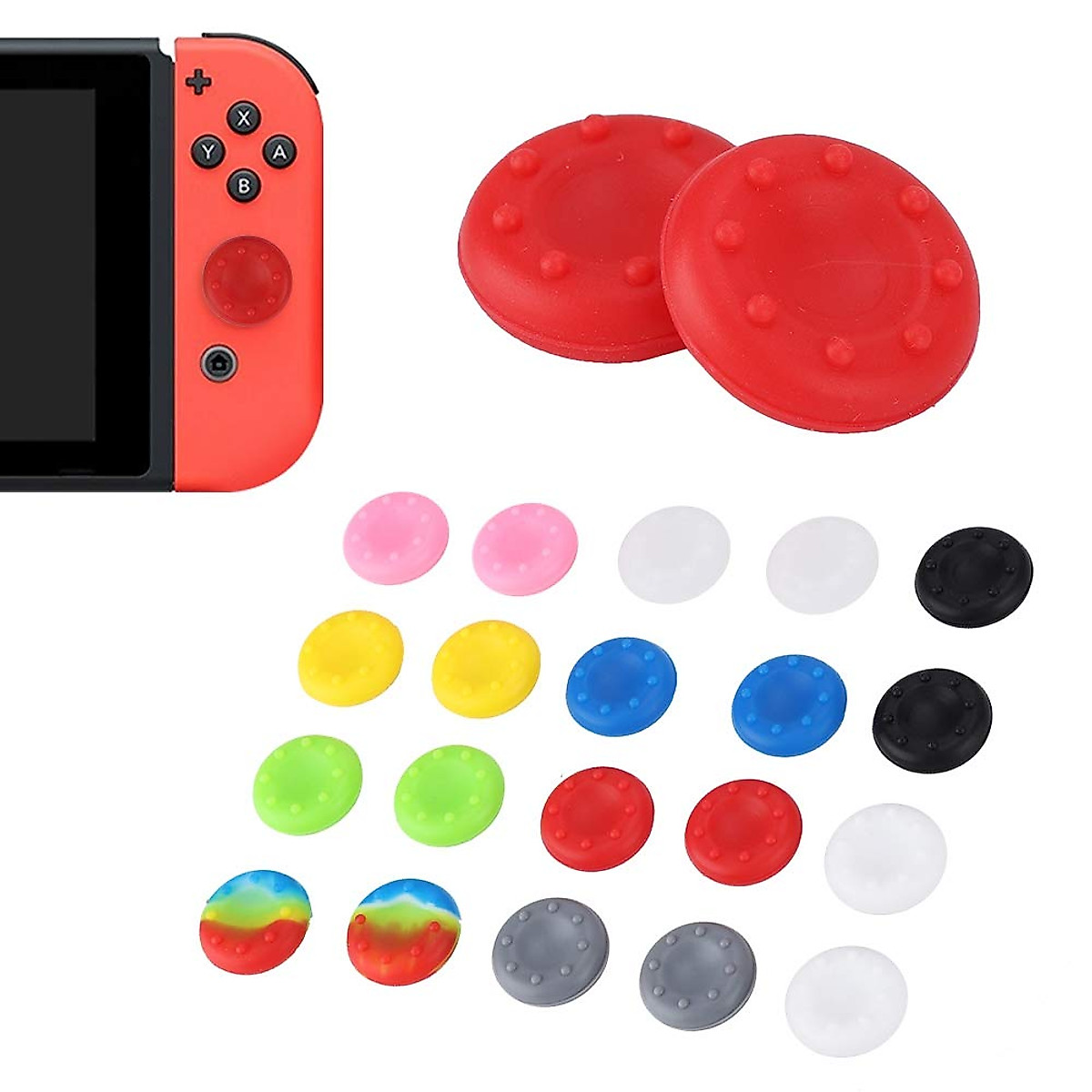 Wendry 20 Pcs Joystick,Controller Accessories,Joystick Antiskid Case,Good Slip and High Transparency,for PS2/PS3/ One/360