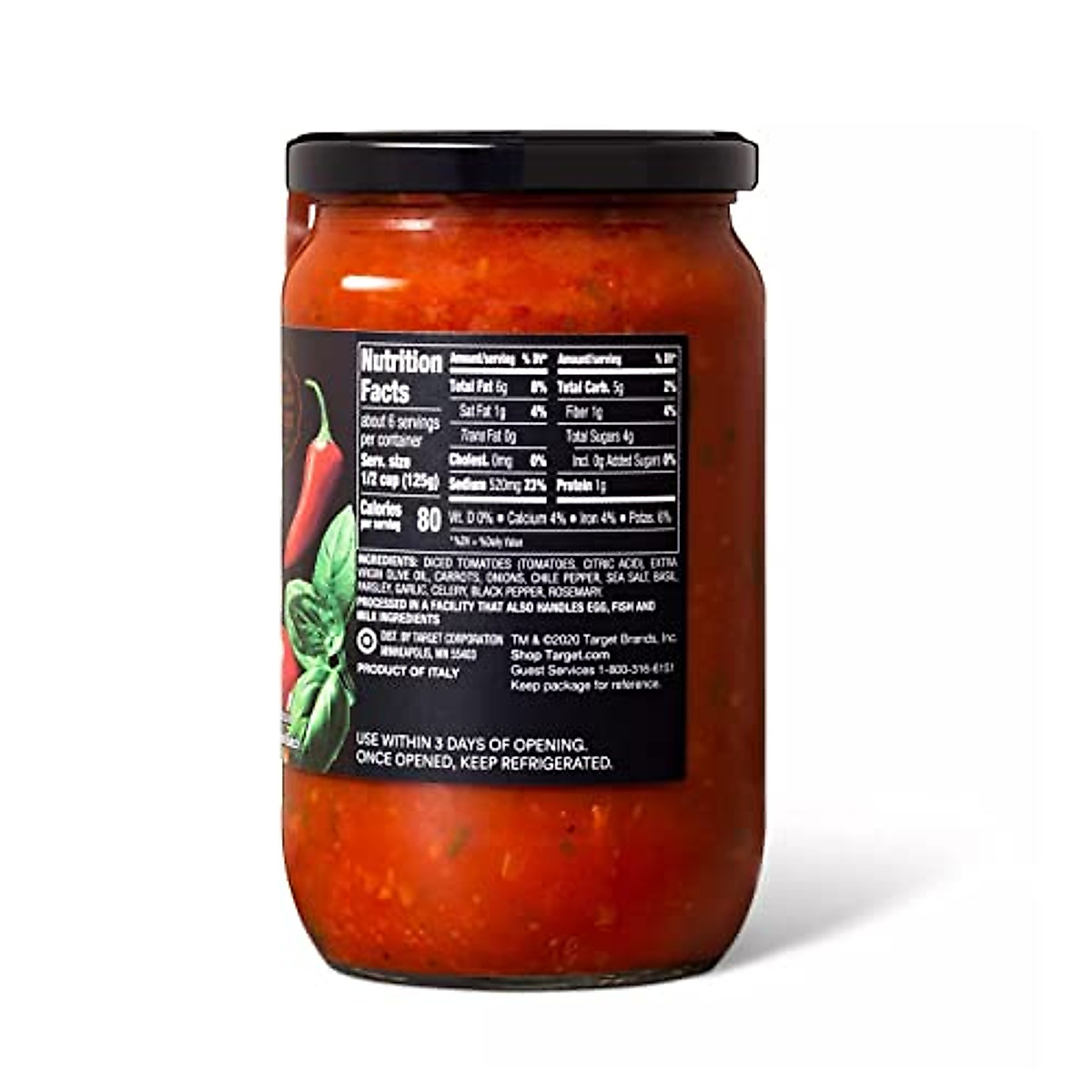 Italian Gourmet Pasta Sauce Combo Tomato & Basil, Arrabbiata Spicy & Marinara - 3 Glass Jars 24.3oz each - By Good & Gather Signature