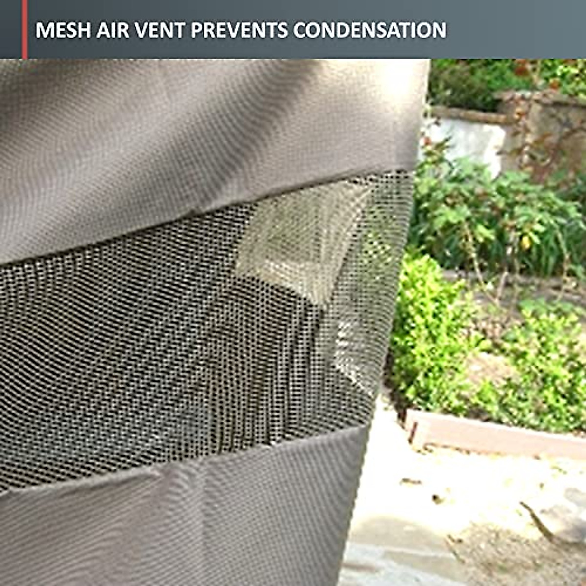 Premium Tight Weave Patio High Back Outdoor Chair Covers set of 4 with Adjustable Peel and Secure Fastener Strips Covers Furniture up to 42" H in Taupe