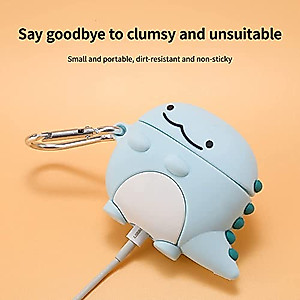 Ahnspiceo Cover, 3D Cute Funny Anime Characters Design Case Compatible with AirPods 3rd Generation Case 2021,for Women Men (Cute Dinosaur)