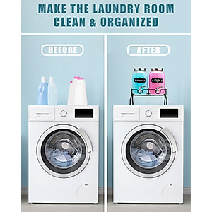 Liquid Laundry Detergent Dispenser, Ann Bully[2 Pack] 1-Gallon Glass Drink Beverage Dispenser with Stand & Lid & Stainless Steel Spigot, Mason Jar Drink Dispensers for Parties, Picnics, BBQ, Weddings