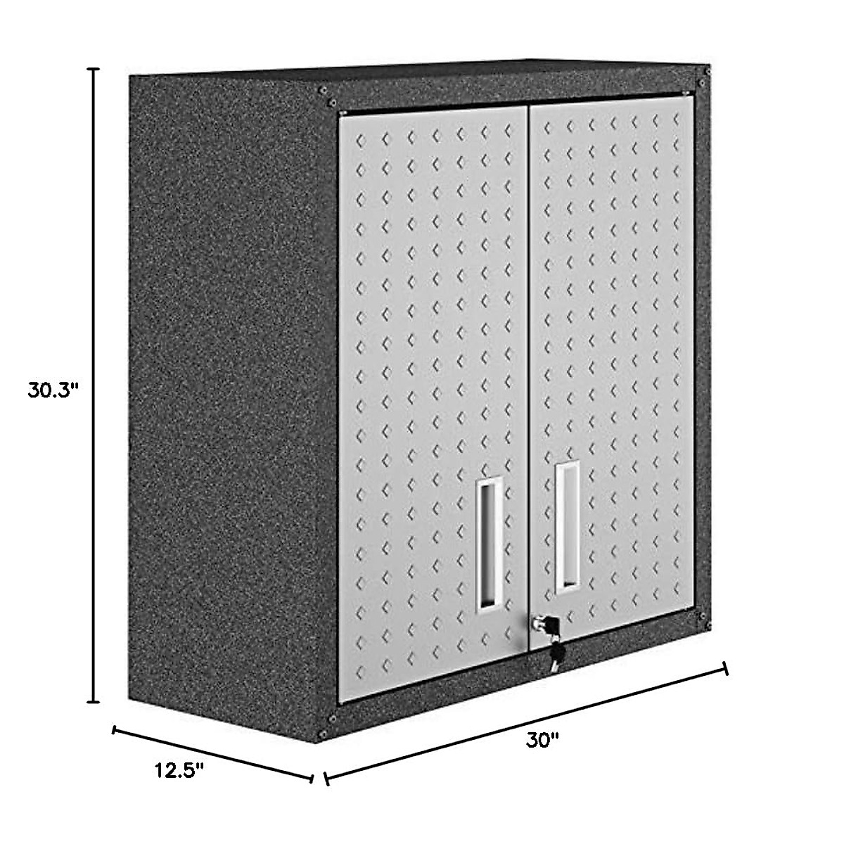 Pemberly Row Space Saving Metal 2 Piece Garage Storage Set with 2 Door Floating Cabinets in Grey