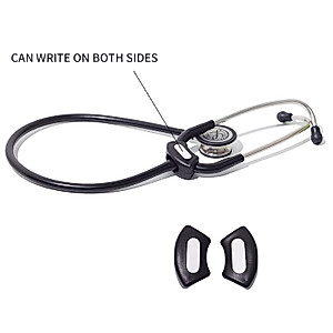 Stethoscope Name Tag Replacement Parts Identification Tag Name Tag,Adult Pediatric Compatible with Littman Cardiology Repair Stethoscope Accessories 40007,Black