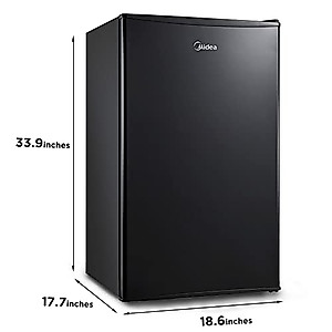 Midea WHS-121LB1 Refrigerator, 3.3 Cubic Feet, Black