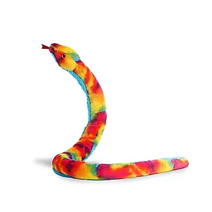 Aurora® Playful Snake Rainbow Stuffed Animal - Eye-Catching Designs - Versatile Fun - Multicolor 53 Inches