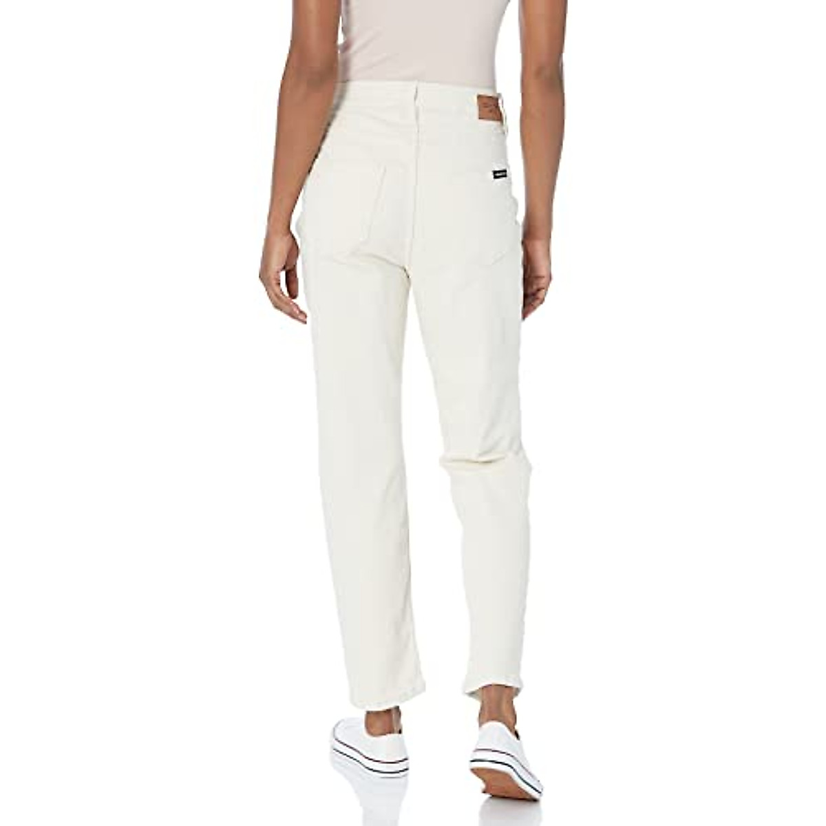 Calvin Klein Women's Hi Rise Slim Crop Denim, Ecru, 29