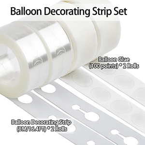 Balloon Arch Kit 49.2ft Balloon Tape & 300pcs Balloon Glue Point For Balloon Decorating Strip Kit For Party Graduation Wedding Birthday Baby Shower Decor