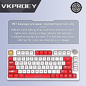 VKPROEY PBT Keycaps Set 137Key XDA Profile, Dye-Sublimation, Customized Keycaps with Puller for Mechanical Gaming Keyboard, Compatible with Gateron MX Switches, Fits 96/98/104/108 Major-Sizes