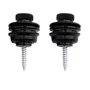 Musiclily Flat Head Guitar Big Strap Locks System Schaller-Style Straplocks Parts for Electric Acoustic Guitar Bass,Black (Pack of 2)