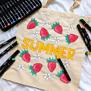 Ohuhu 30 Colors Acrylic Paint Pens : Dual Tips (Round & Fine) Acrylic Markers High Opacity Paint Markers Waterproof Lightfast for Rock Painting Easter Eggs Wood Glass Ceramic Canvas