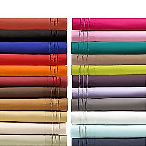 Elegant Comfort Luxury Bed Sheet Set on Amazon Three-Line Design 1500 Thread Count Egyptian Quality Wrinkle and Fade Resistant 4-Piece Bed Sheet Set, Deep Pocket, Full, Aqua Blue