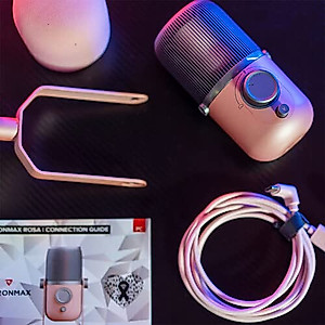 THRONMAX USB Gaming Microphone with High-Res Metering, Condenser Desktop Mic for PC, PS4, PS5 and Mac,96 kHz / 24-Bit Audio, LED Lighting Voice Effects for Streaming&Podcasting,Twitch, YouTube,(Pink)
