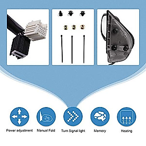 ECCPP Driver Side View Mirror Fit For Chevy For GMC Automotive for 2007-2013 For Chevy For GMC with Amber Arrow Turn Signal Power Controlling Heated Features