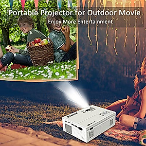 Outdoor Mini Projector Upgrade-8500Lumens Home Theater Movie Projector - 55000 Hours FHD 1080P 170" Screen, Small Portable Bedroom Video Projectors Compatible with HDMI/VGA/TF/AV/PS4 Laptop Smartphone
