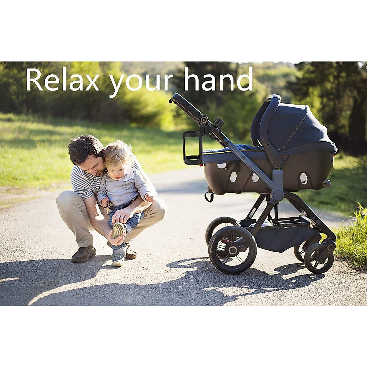 2Pack Universal Cup Holders Stroller Drink Holder Rotation Cup Holder for Bikes or Trolleys