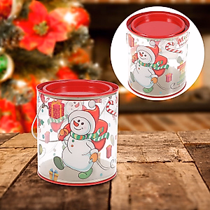 Cabilock 8pcs Portable Cylinder Airtight Cookie Container Candy Containers for Cookie Containers for Giving Christmas Empty Tin Holiday Cookie Box Metal Christmas Jar Seal