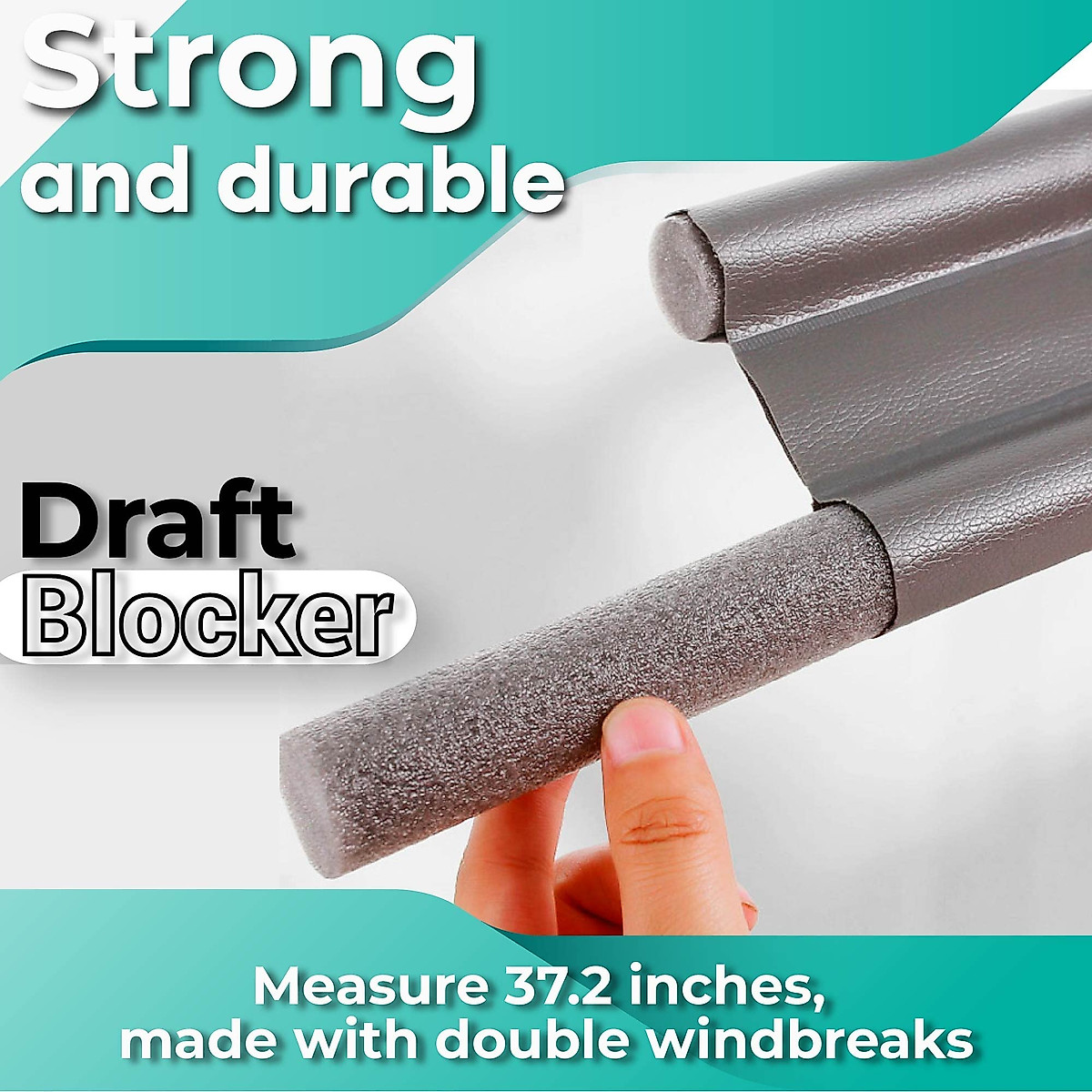 Door Bottom Sealing Strip Removable and Washable Under Door Draft Stopper Home Dorm Bedroom Sound Proof Noise Reduction Door EVA Draft Stopper Gray