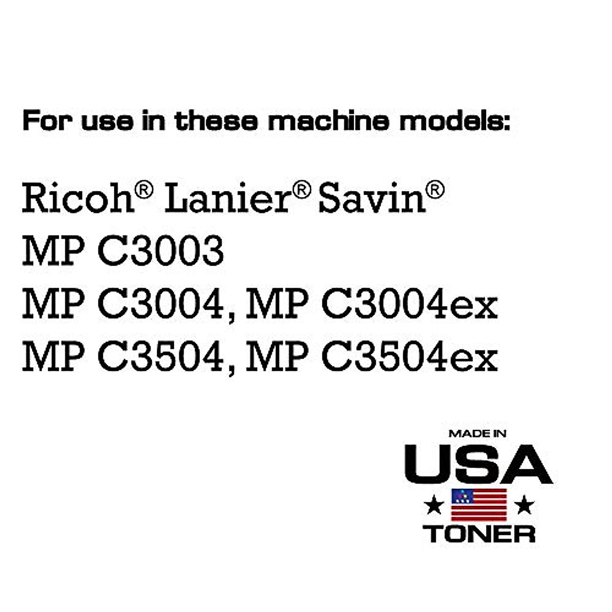 MADE IN USA TONER Compatible Replacement for Ricoh MP C3003 MP C3004 MP C3504 MP C3004ex MP C3504ex 841813 (Black, 2 Pack)
